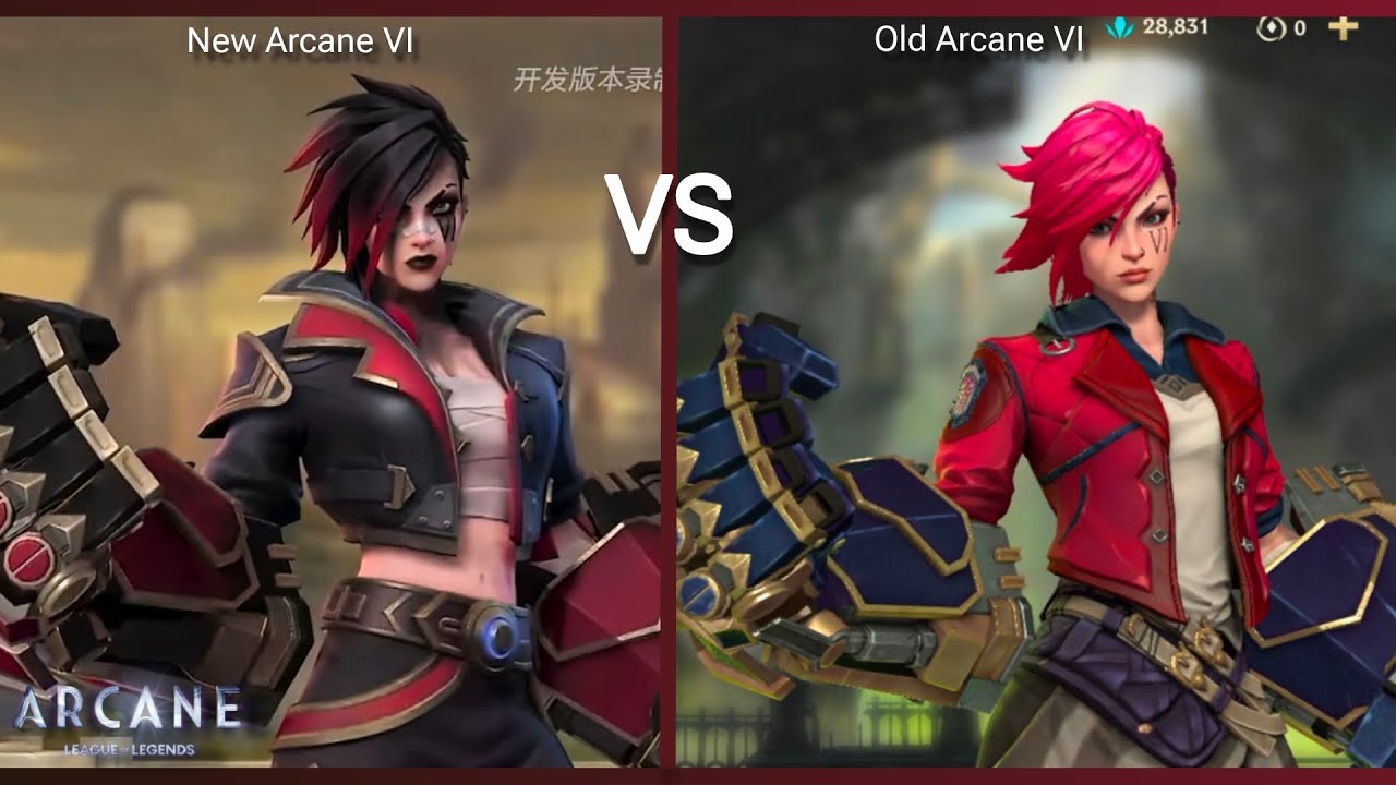 LOL Wild Rift - Old Arcane Vi Vs New Arcane Vi (Skin Comparison) - YouTube