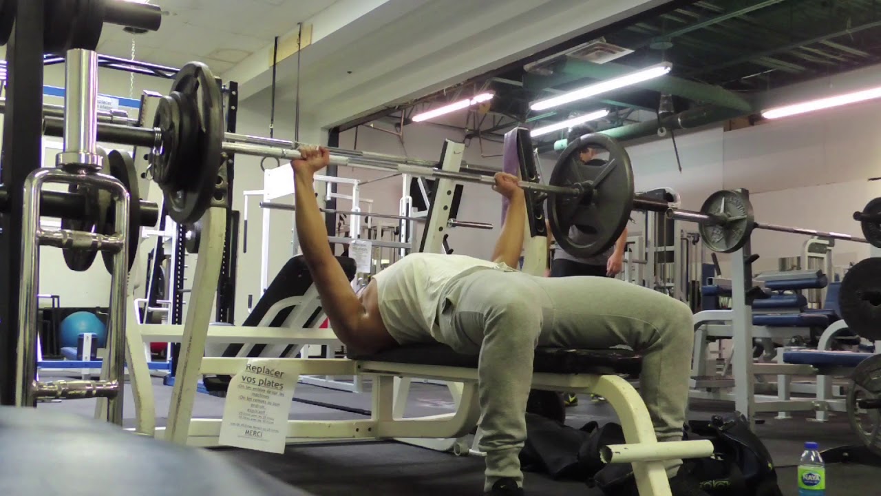205 lbs x 5 : Flat bench press - YouTube