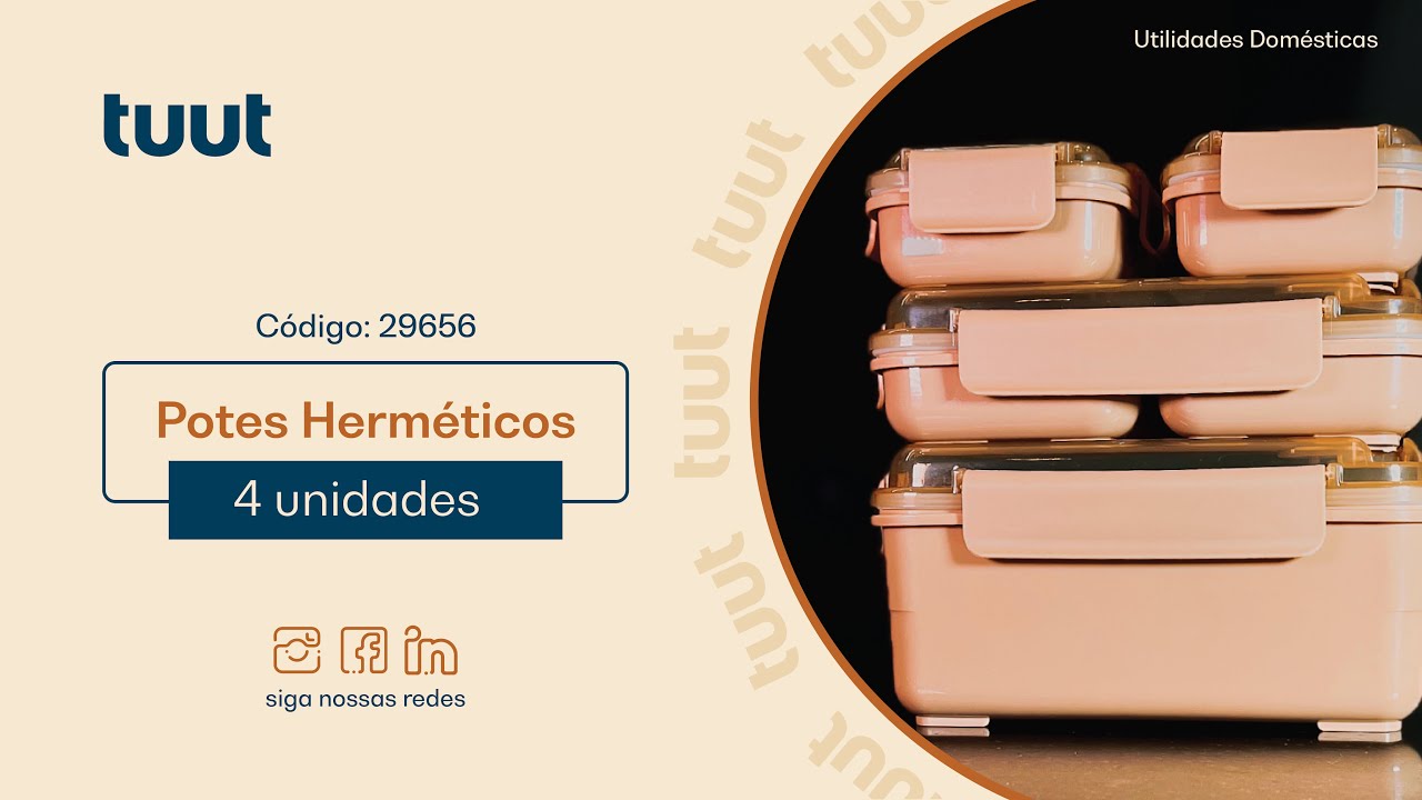 Conjunto de 4 potes herméticos Tuut: organização e frescor garantidos ...