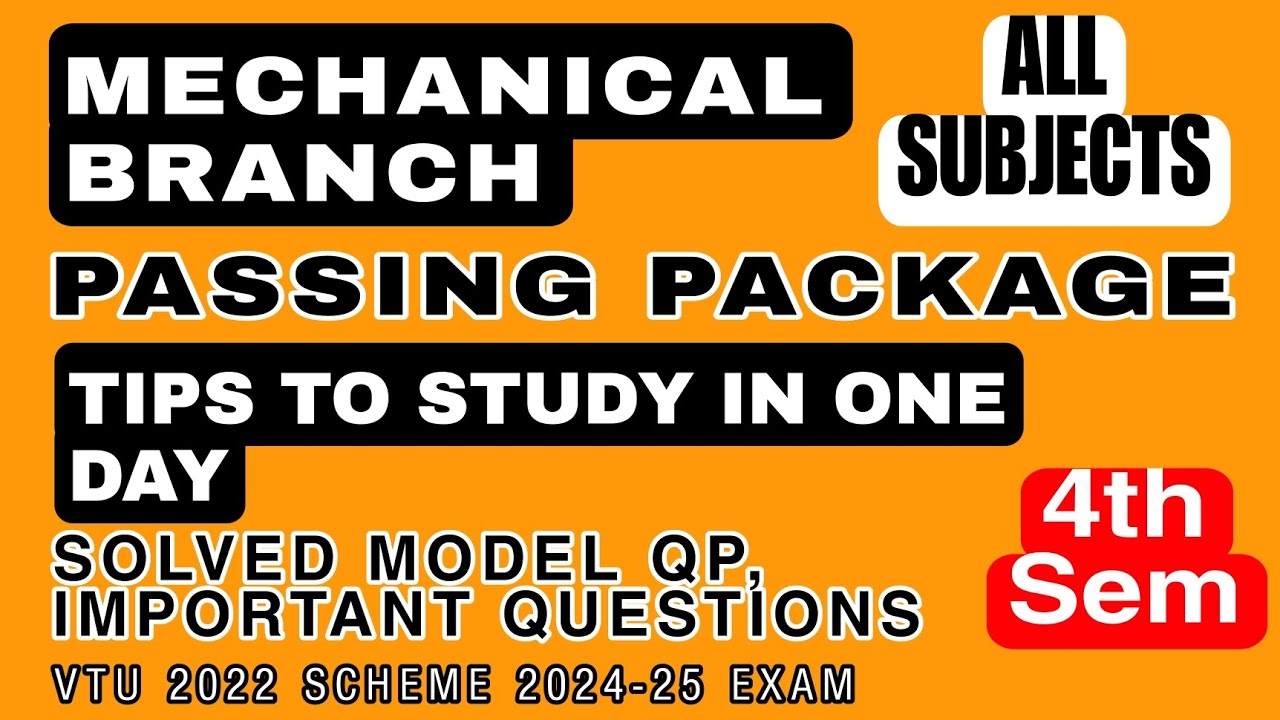MECHANICAL BRANCH 4TH SEM ALL SUBJECTS PASSING PACKAGE SOLVED MODEL ...