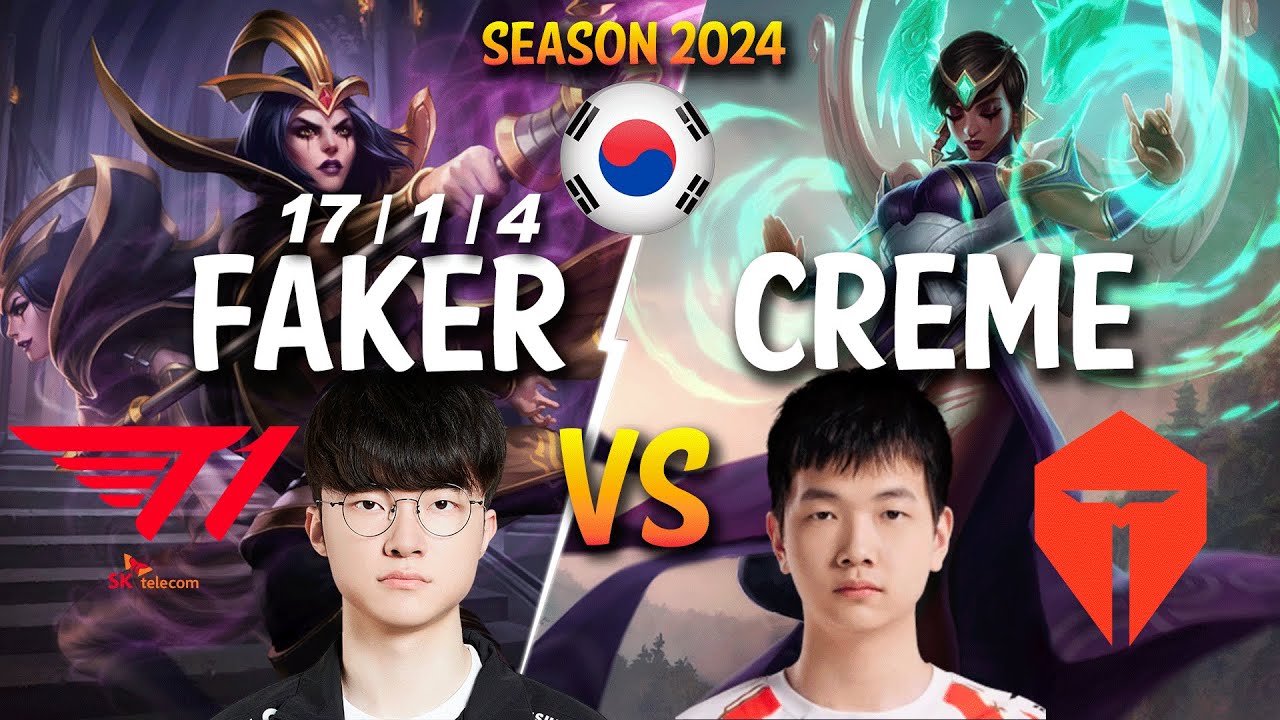 T1 Faker vs TES Creme - Faker LEBLANC vs Creme KARMA Mid - Patch 14.5 ...