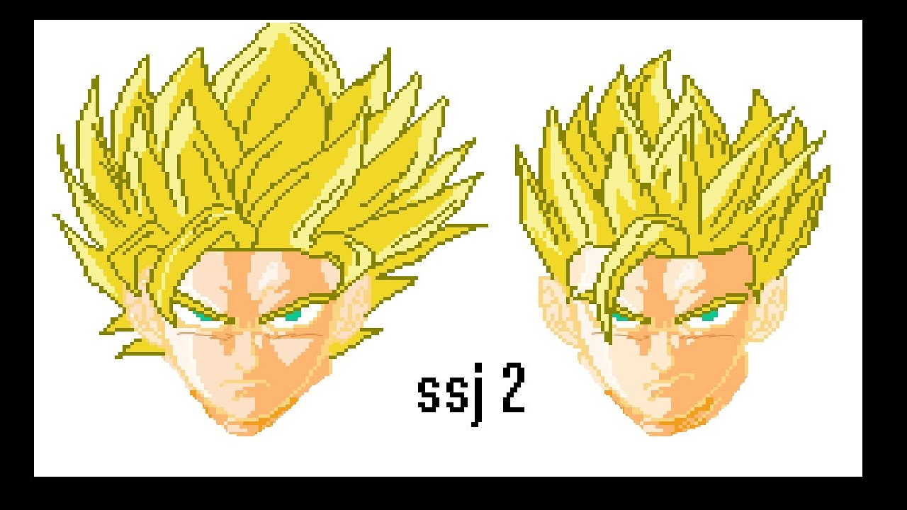 Dibujando a goku y gohan ssj2 (pixel art) - YouTube