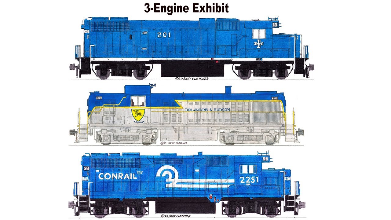 Boston & Maine GP38-2, Delaware & Hudson RS3, Conrail GP35 3-Engine ...
