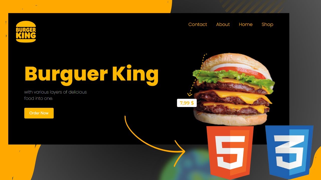 🍔BURGUER KING - Landing Page com HTML e CSS - YouTube