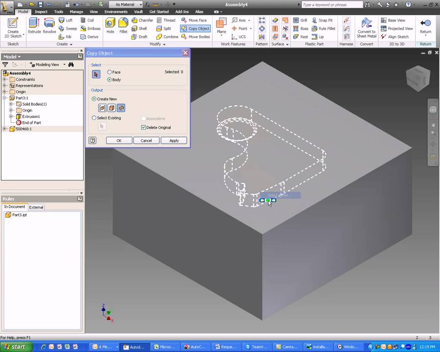 Making updating Cut Out in AutoCAD Inventor 2011.avi - YouTube