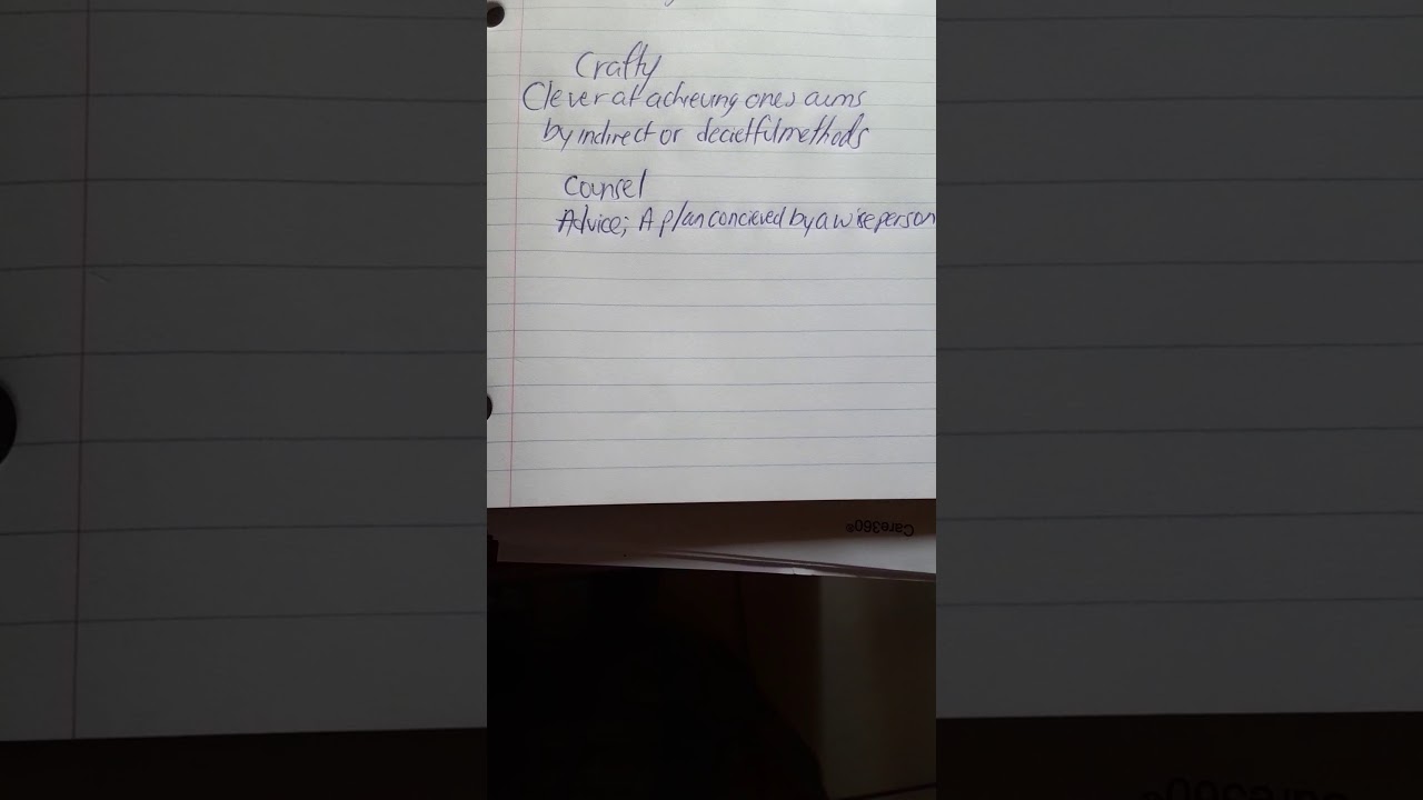 Crafty Counsel Definition - YouTube