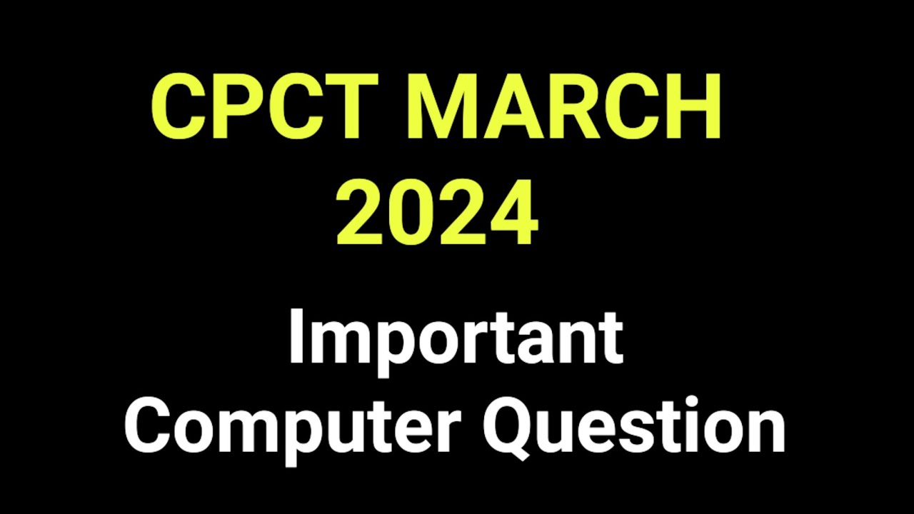 Most Important Computer Questions/Sharda Coaching Classes - YouTube