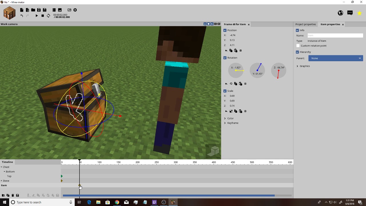 Making an animation. Mine-imator ep. 1 [The Transforming Chest] - YouTube