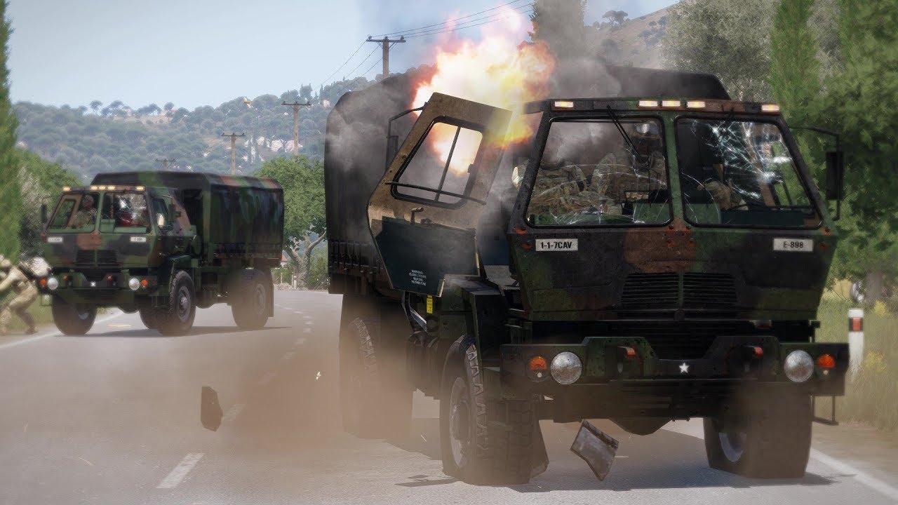 Arma 3: Russian Convoy Ambushed by US army ( USA vs RUS ) - YouTube