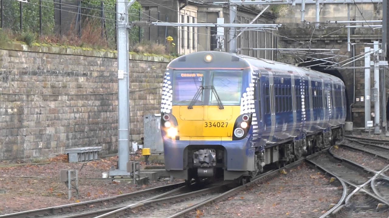 ScotRail Class 334 arrives at Edinburgh (30/11/13) - YouTube