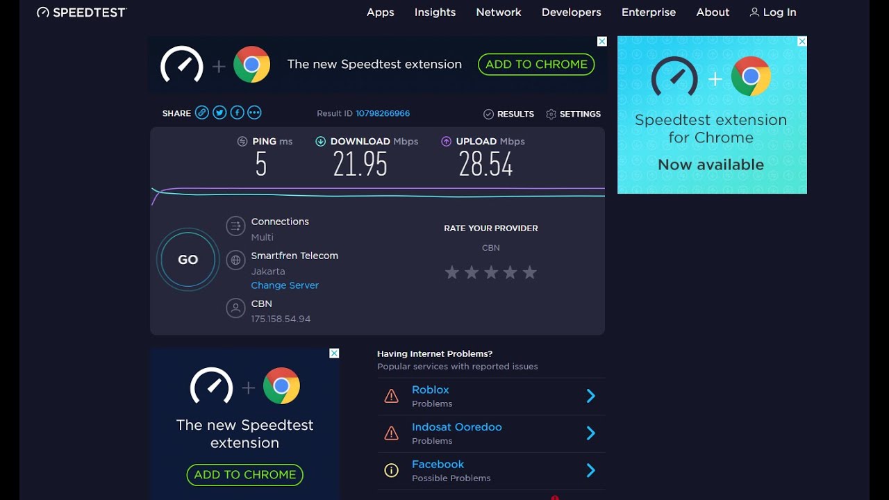 Speed Test paket CBN 15 Mbps - YouTube