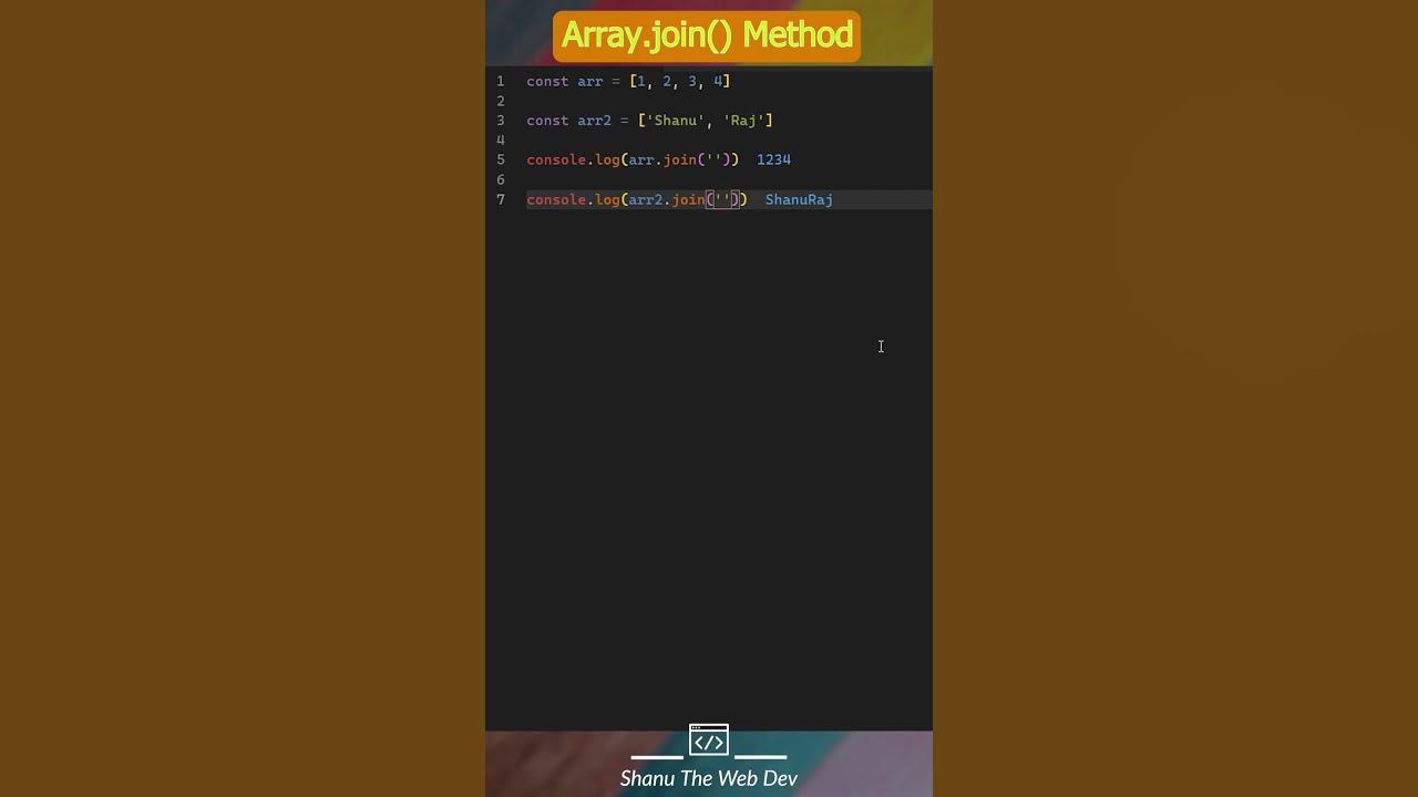 Javascript Arrayjoin Method Javascript Js Array Arrayjavascript