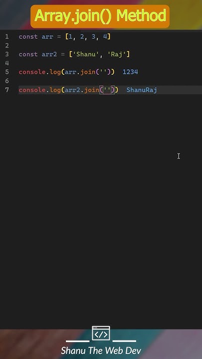 Javascript Arrayjoin Method Javascript Js Array Arrayjavascript Join Youtube