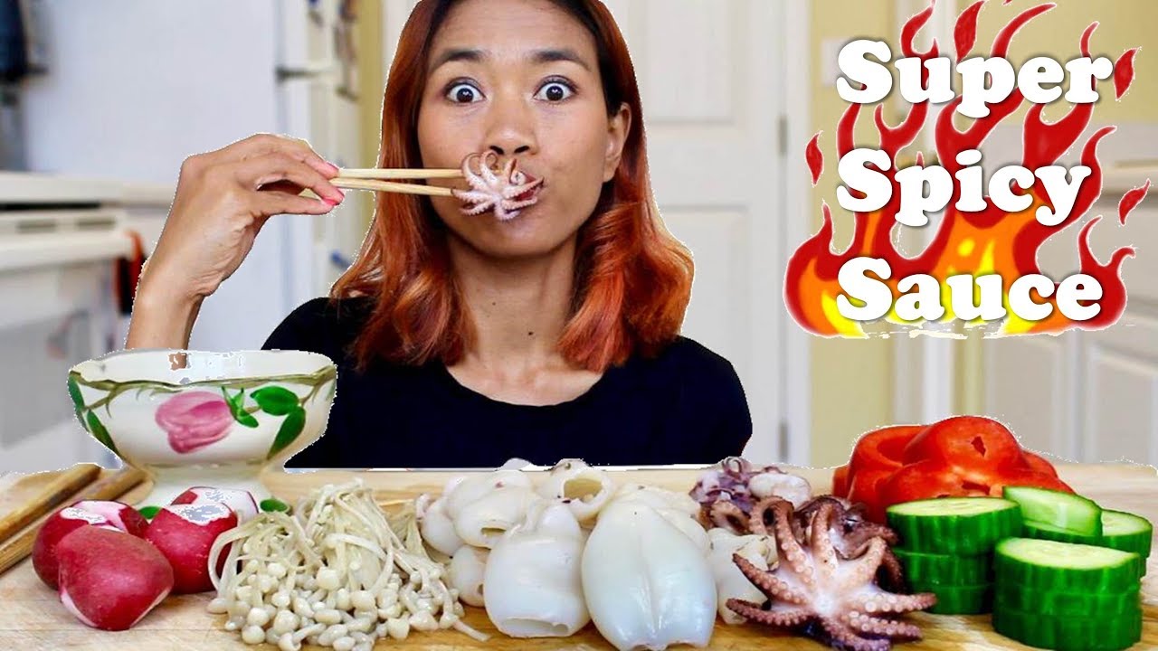 Baby Squid+Baby Octopus - SEAFOOD MUKBANG | Eating Show - YouTube