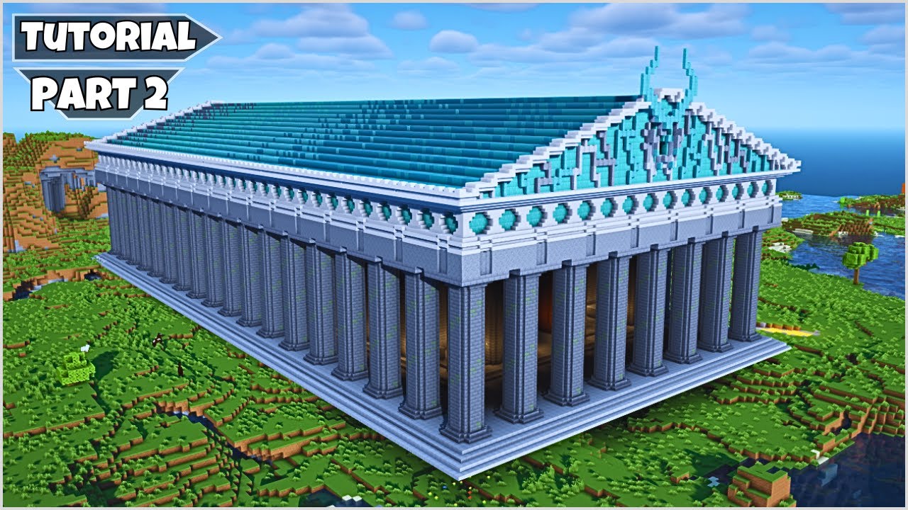 Minecraft: Build a Greek Temple PARTHENON | Ultimate Base Tutorial Part ...