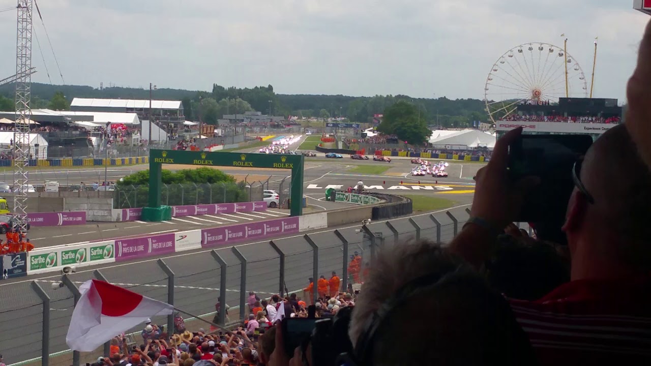 Le Mans 2018 race start from T20 grandstand - YouTube