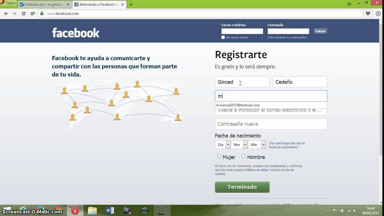 Como hacer un facebook con hotmail - YouTube