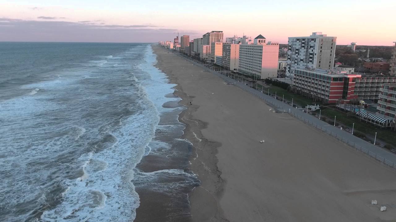 Virginia Beach at Sunset 4K - YouTube