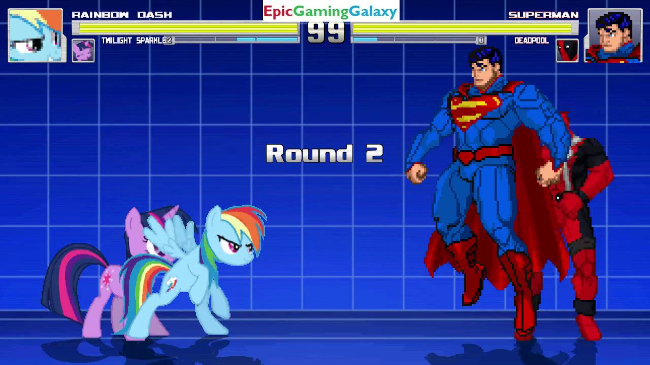 Rainbow Dash And Twilight Sparkle VS Superman And Deadpool In A MUGEN ...