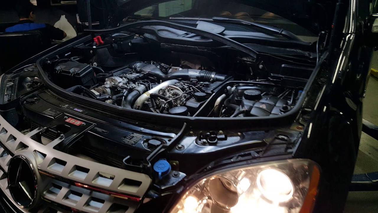 Mercedes-Ml350 engine test after oil cooler replacement - YouTube