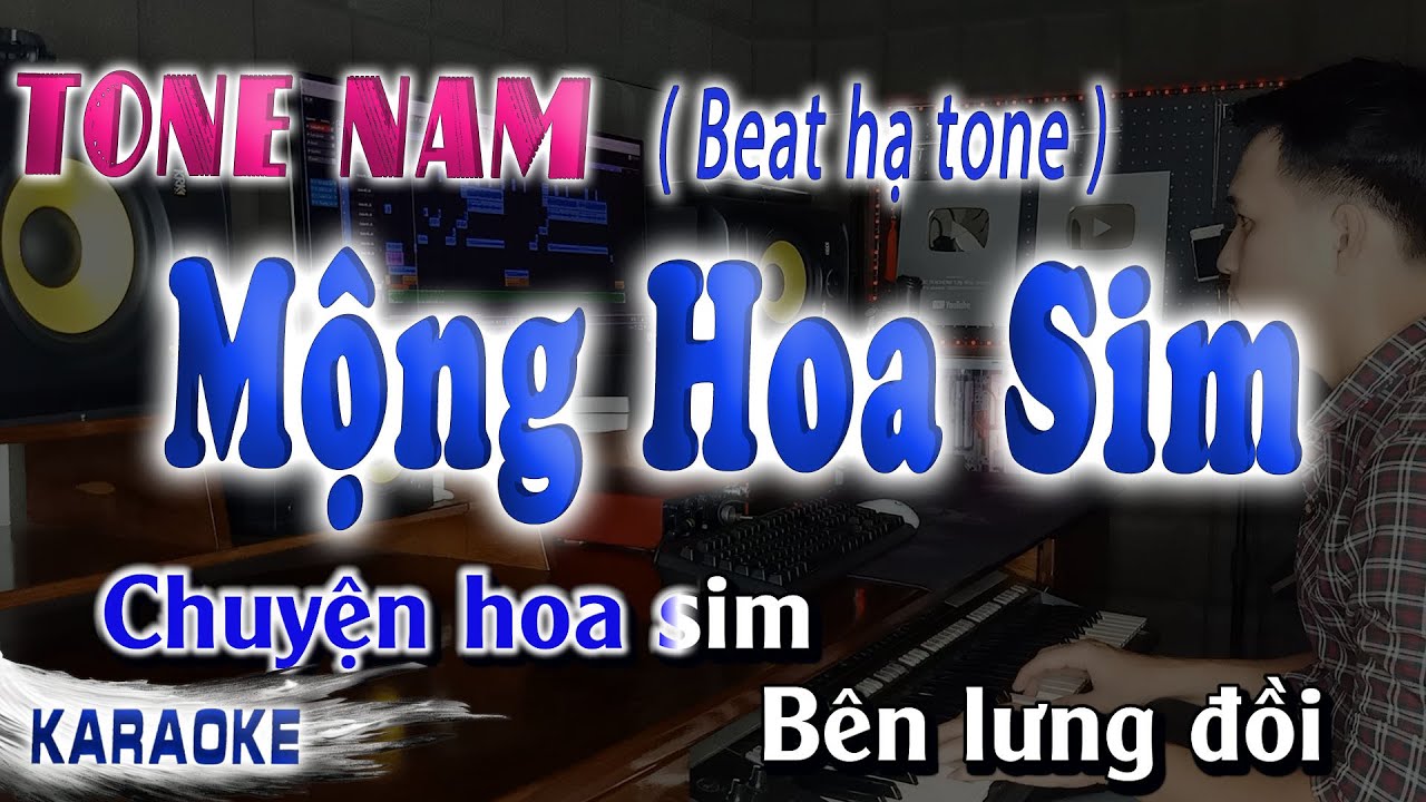 Mộng Hoa Sim Karaoke Tone Nam Beat Chuẩn - YouTube