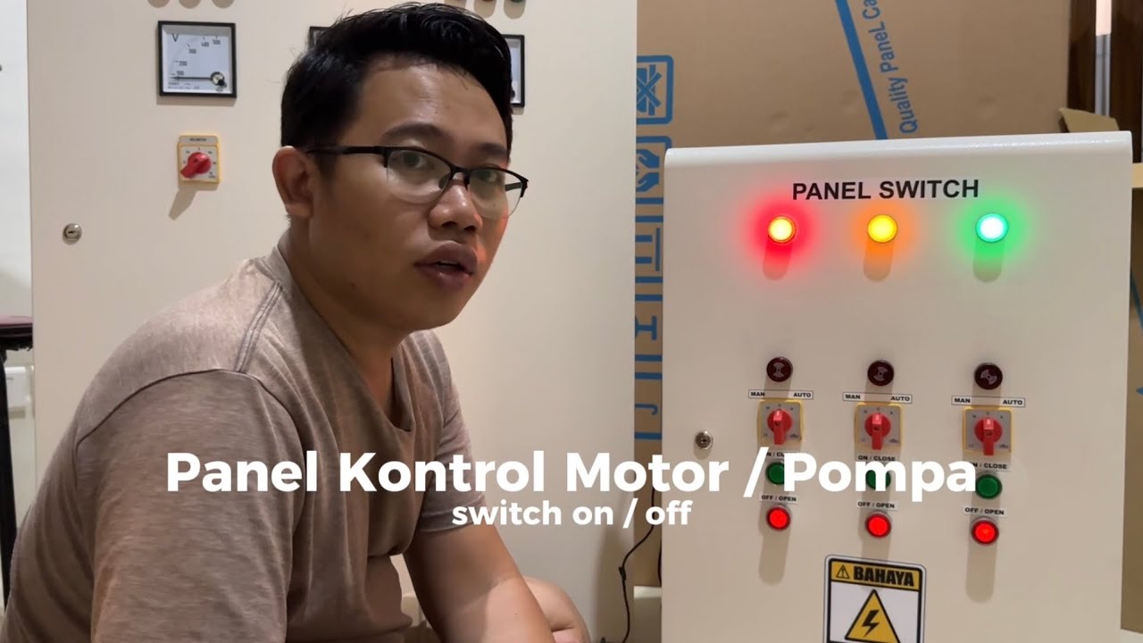Panel Kontrol Motor atau pompa switch on off request dari Lampung - YouTube
