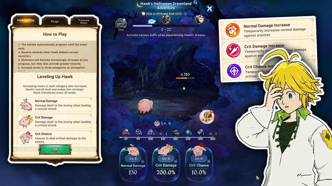 FULL HAWKS HALLOWEEN DREAMLAND ADVENTURE GUIDE AND TIPS!!! l 7DS: Grand ...