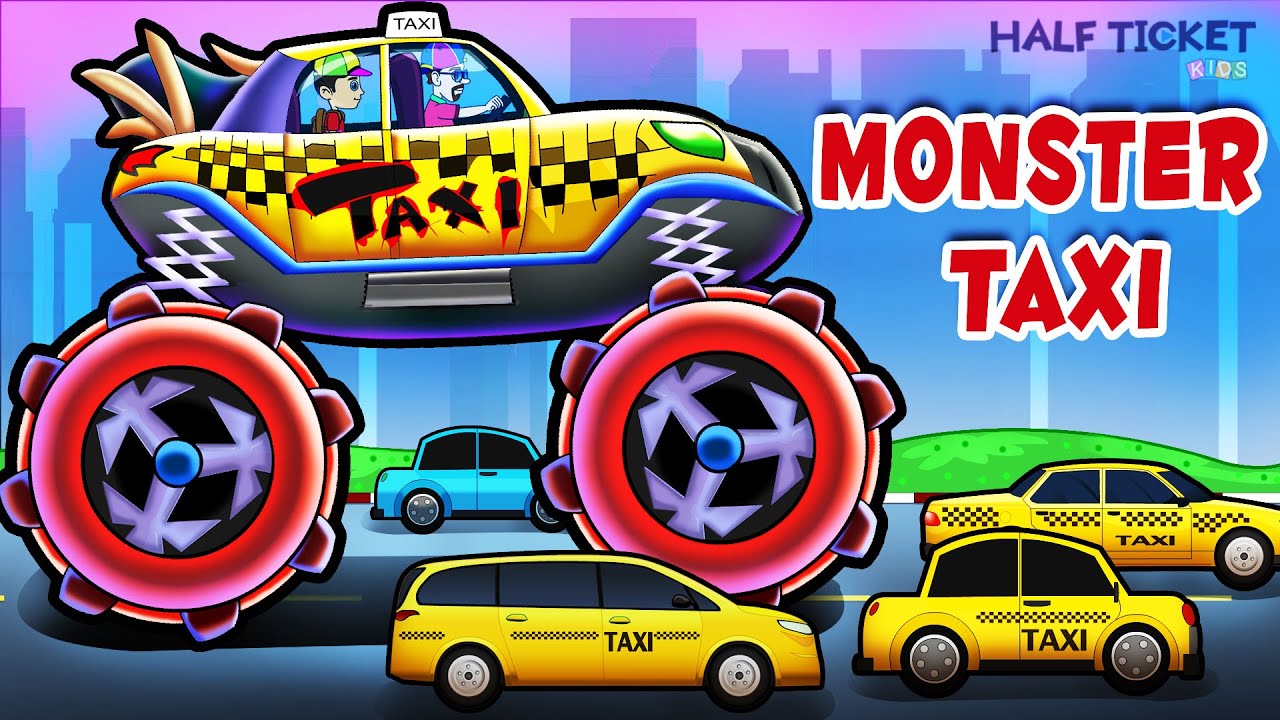 Taxi Monster Truck | Monster Taxi Truck Videos For Kids | Taxi for Kids ...