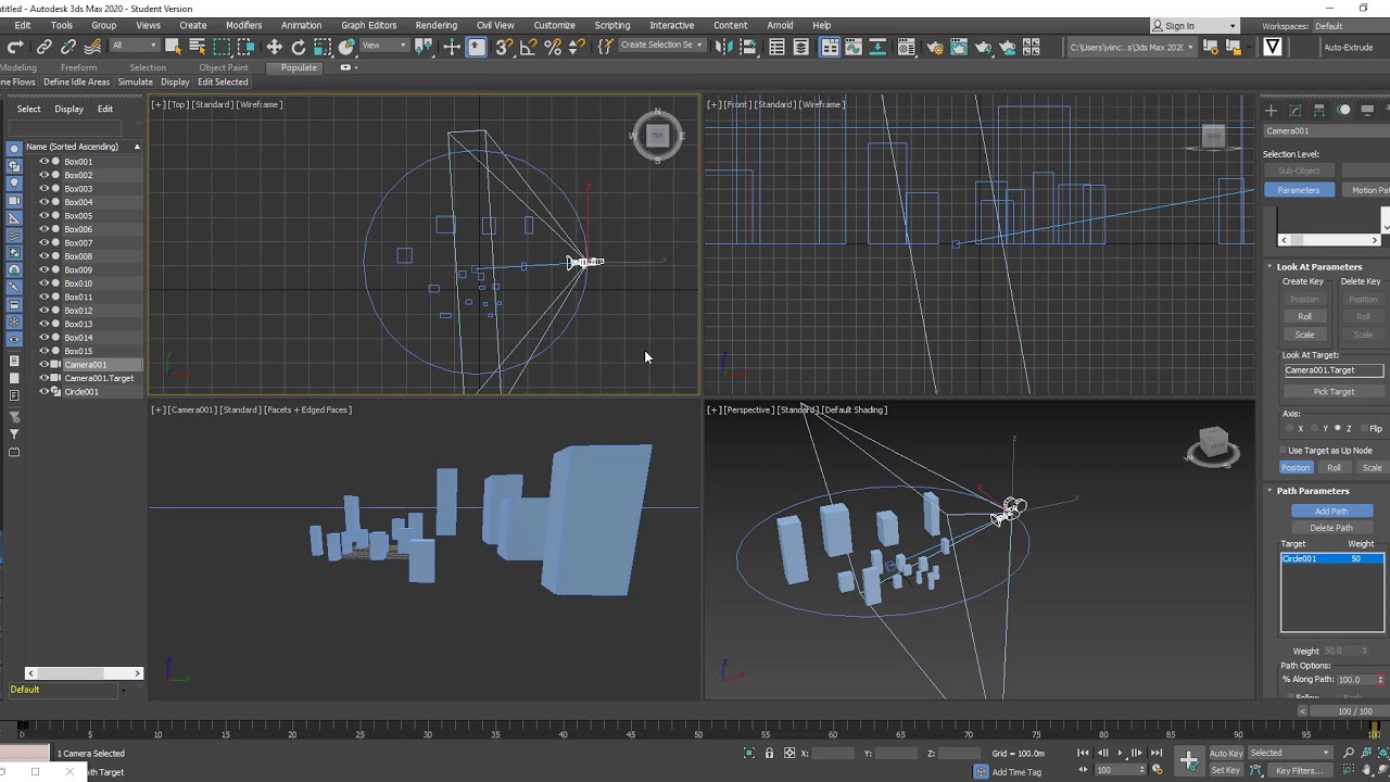 2 How to Animate a Camera along a Path in 3Ds Max - YouTube