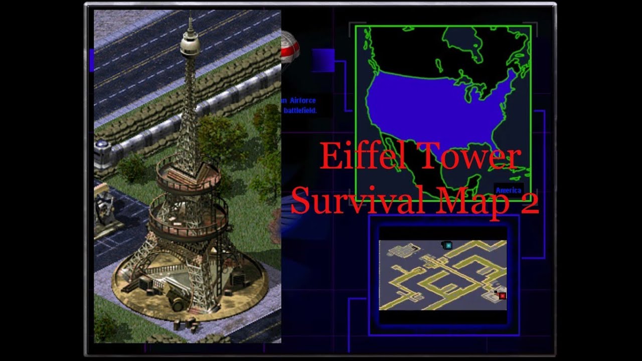 Red Alert 2 yuri's revenge Eiffel Tower Survival Map 2 - YouTube