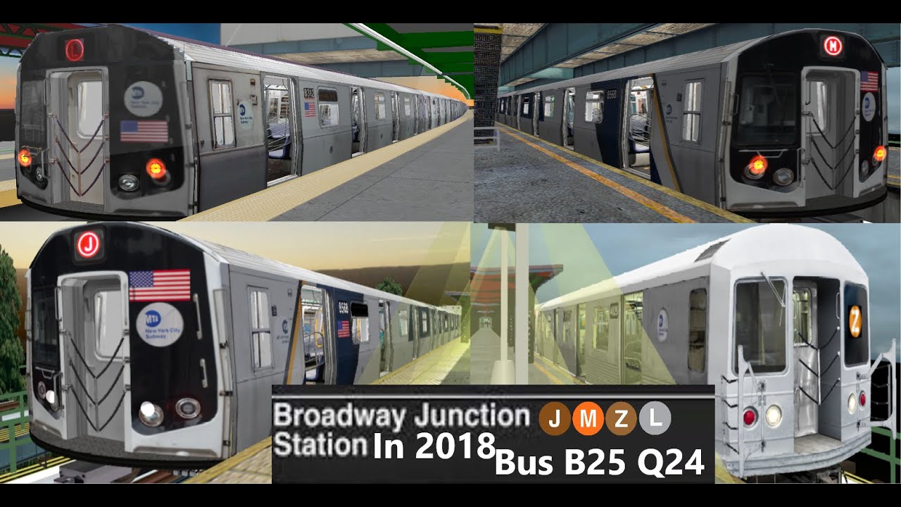 Openbve broadway junction in 2018 J M Z and L trains and Bus B25 Q24 ...