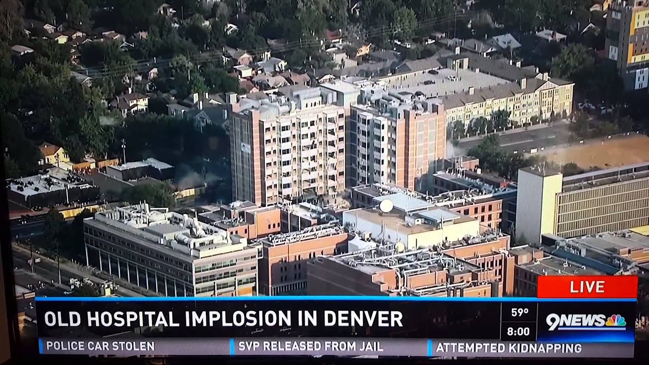 Implosion of old University Hospital in Denver,CO - YouTube