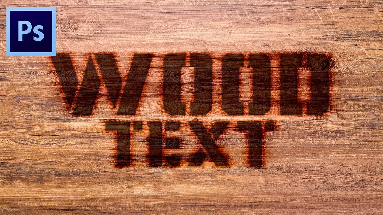 Photoshop Tutorials Wood Burn Text Photoshop Pixel - YouTube