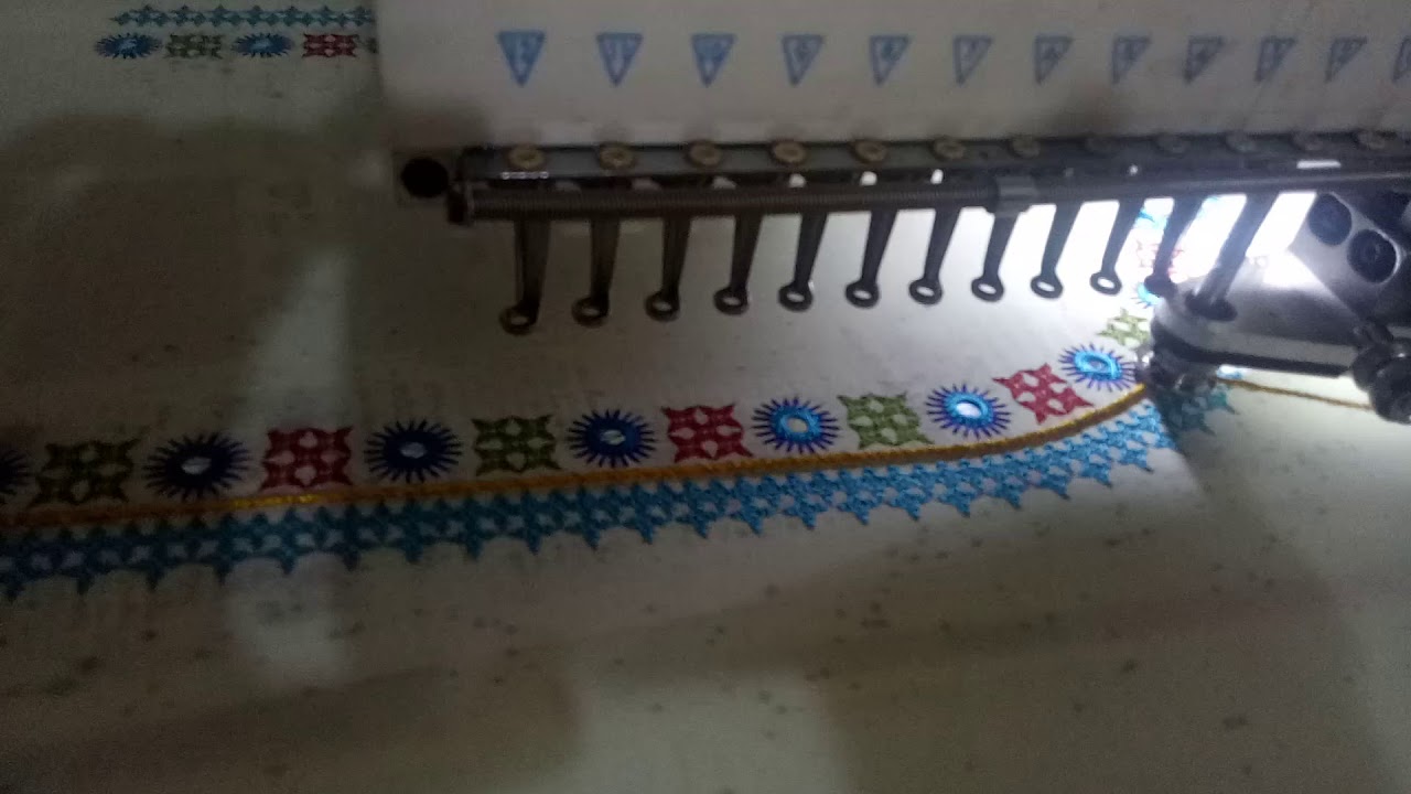 Dori work by our BABA embroidery machine - YouTube