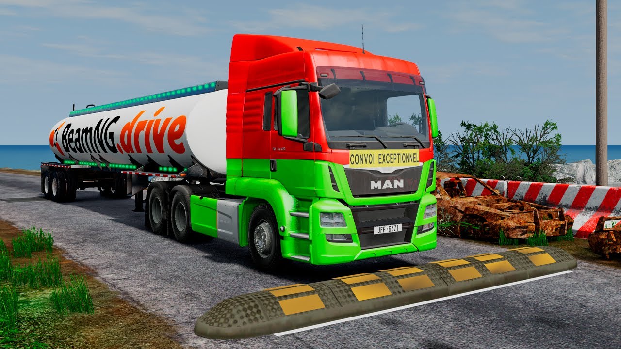 Trucks vs Speed Bumps – BeamNG.Drive - YouTube