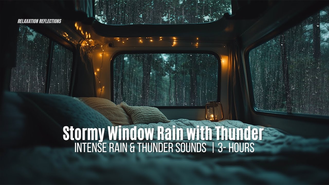 Stormy Window Rain with Thunder | Intense Rain & Thunder Sounds | Rain ...