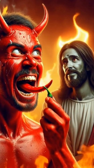 Jesus and devil chili eating #jesus #chili - YouTube