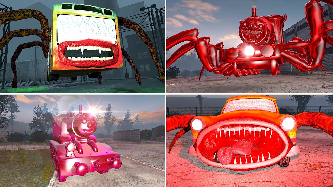 NEW AND OLD COLORS CAR eater VS OLD CHOO CHOO CHALRES AND CAR EATER In ...