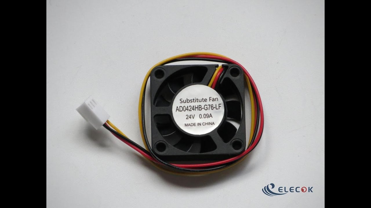 AD0424HB-G76-LF 24v 0.09A 3wires Cooling Fan 40x10mm substitute - YouTube