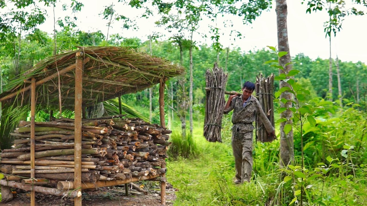 FULL VIDEO: Building a Firewood Store, Preparing a Firewood With ...