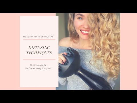 Simple diffusing techniques tutorial for naturally wavy / cury hair ...