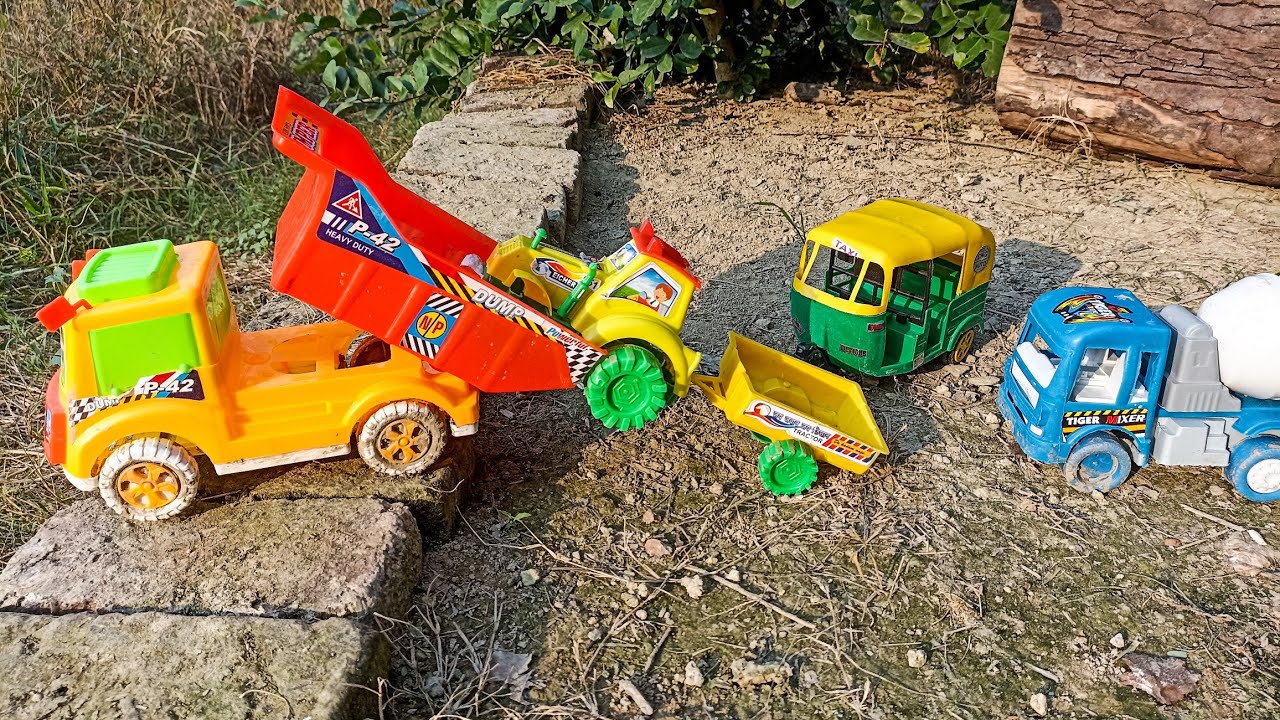 Dumper truck autoricksha tractor trolley toys video | Toy wala video ...