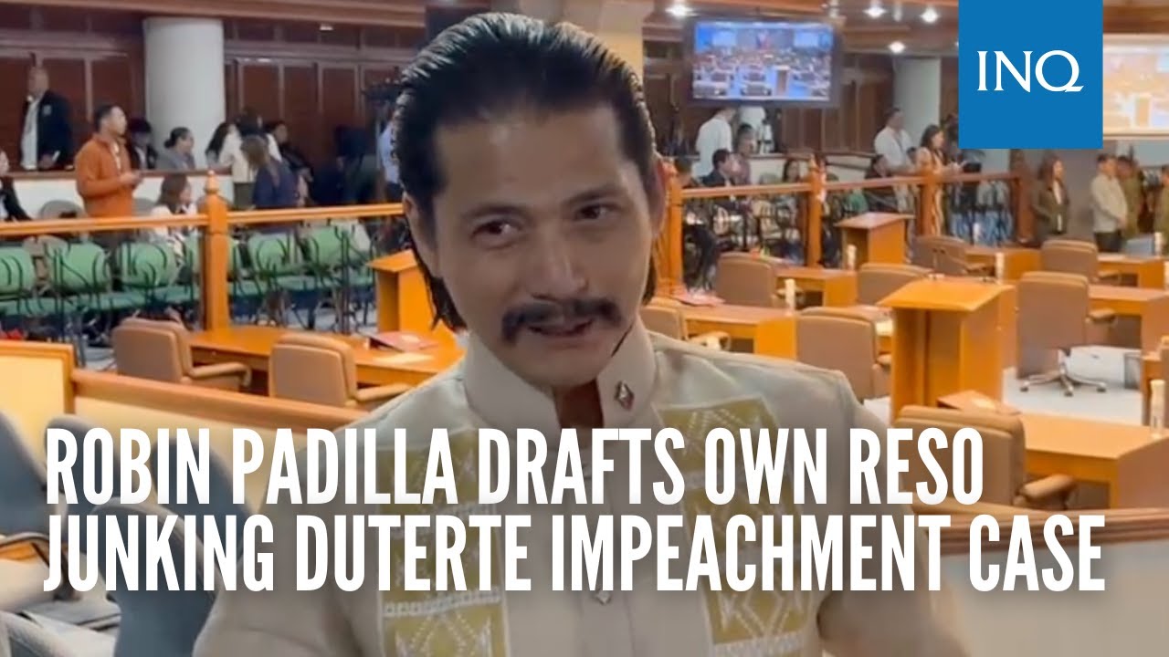Robin Padilla drafts own reso junking Duterte impeachment case - YouTube