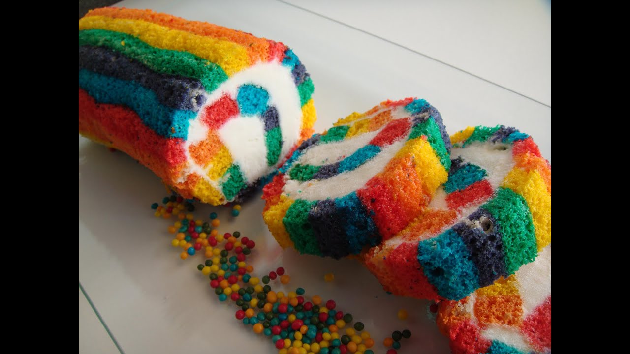 RAINBOW pionono ,rollo de pastel (relanzamiento por Modificación de ...