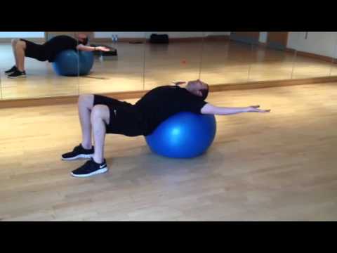 Swiss ball pec stretch - YouTube