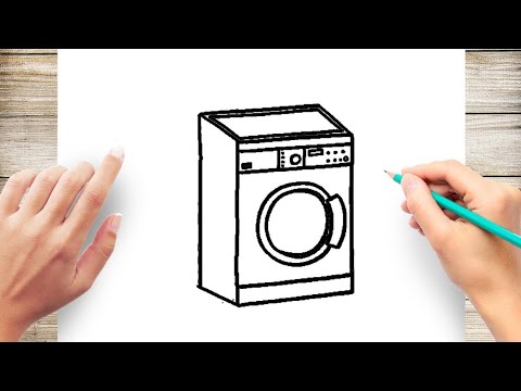 How To Draw Washing Machine Step by Step - YouTube