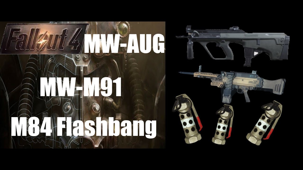 M84 Flashbang, MW AUG and MW M91 - Fallout 4 Mods - YouTube