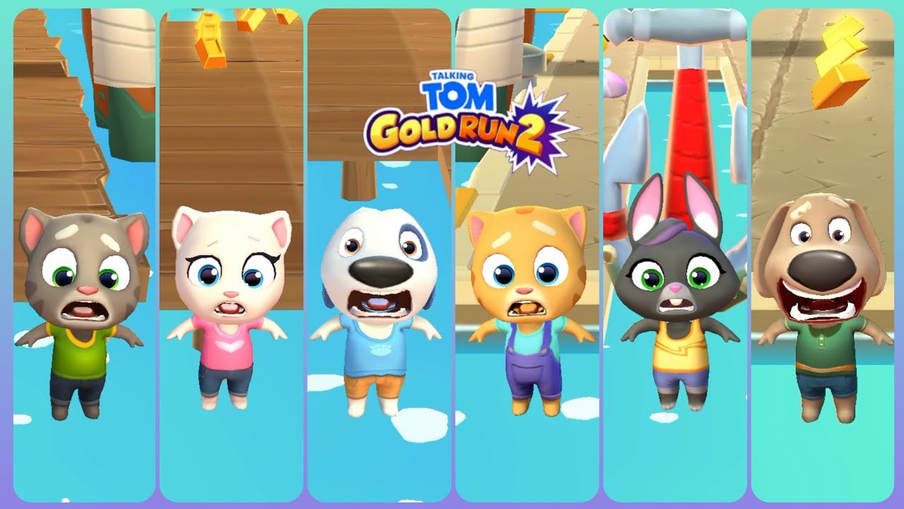 Talking Tom Gold Run 2 All Characters Failed in The Water - Funny Fails ...