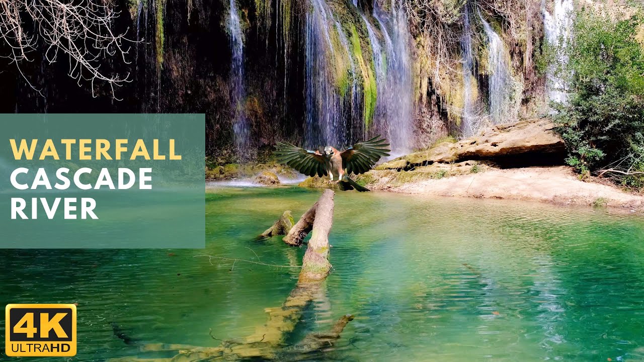 4K UHD - Waterfall Cascade River [Nature's White Noise for Sleep ...