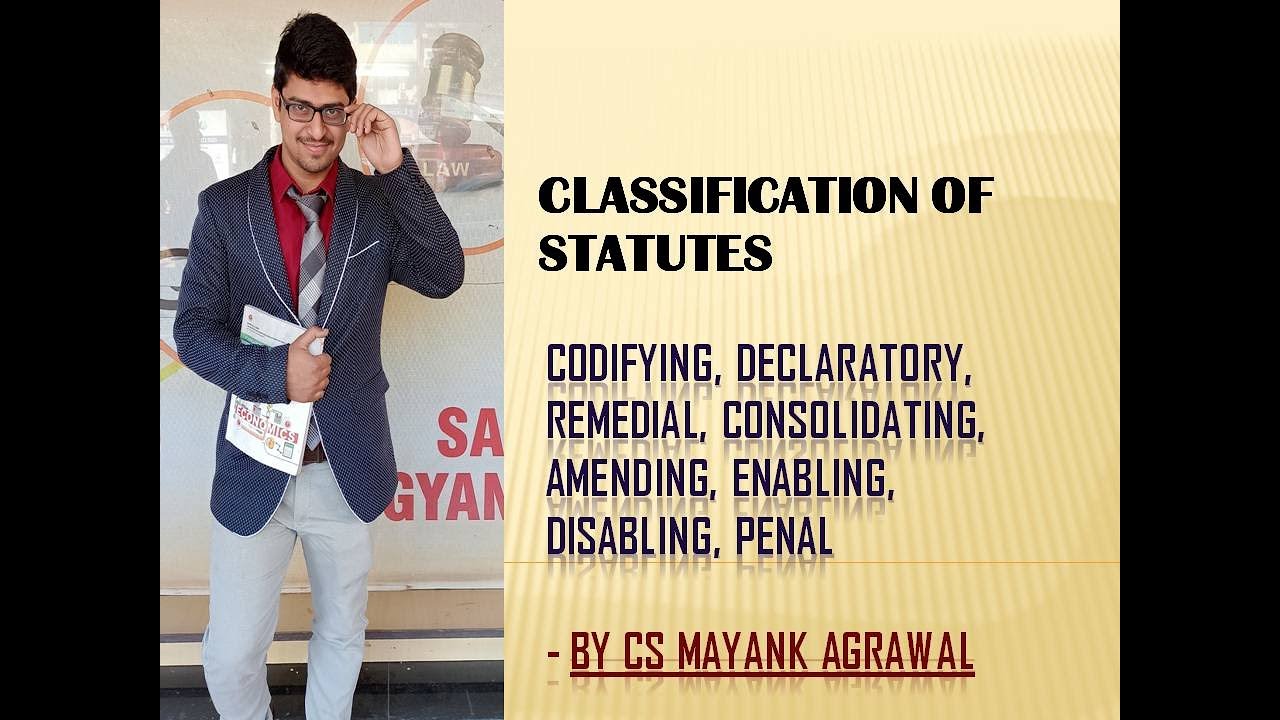2. CLASSIFICATION OF STATUTES - YouTube